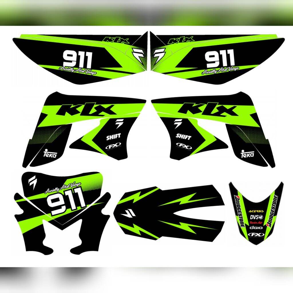 STICKER DECALS DECAL MOTOR KLX FULL BODY BISA REQUEST NAMA DAN NOMOR ...