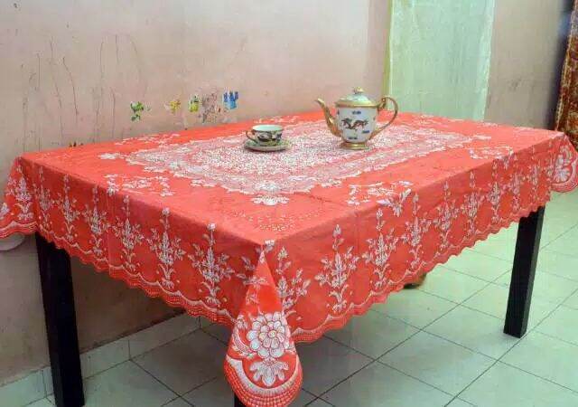 Taplak Meja Makan Vinyl Karet Ukuran untuk Meja Makan Kursi 4-6 ...