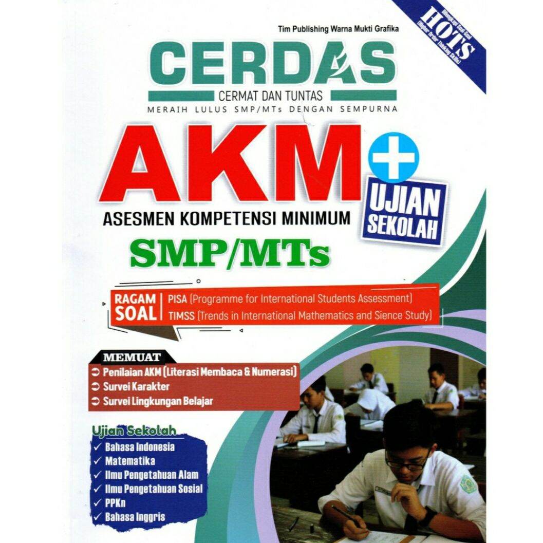 Buku Cerdas AKM Plus Ujian Sekolah SMP/MTS Plus Kunci Jawaban Penerbit Warna Mukti Grafika ...
