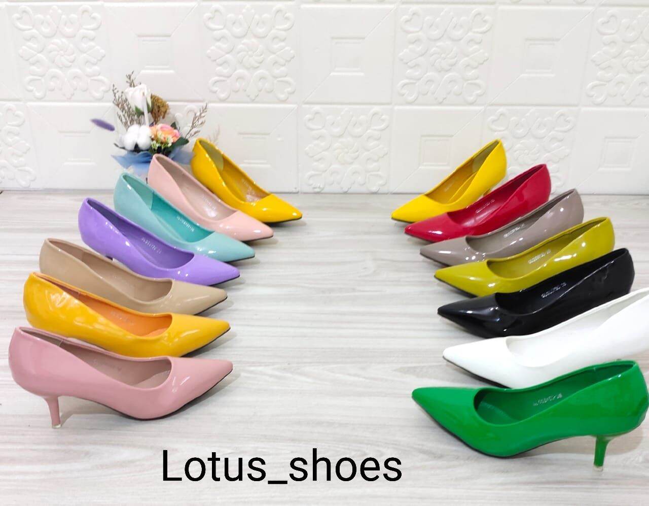 Sepatu pansus kerja polos import bahan glossy tapak karet | Lazada ...