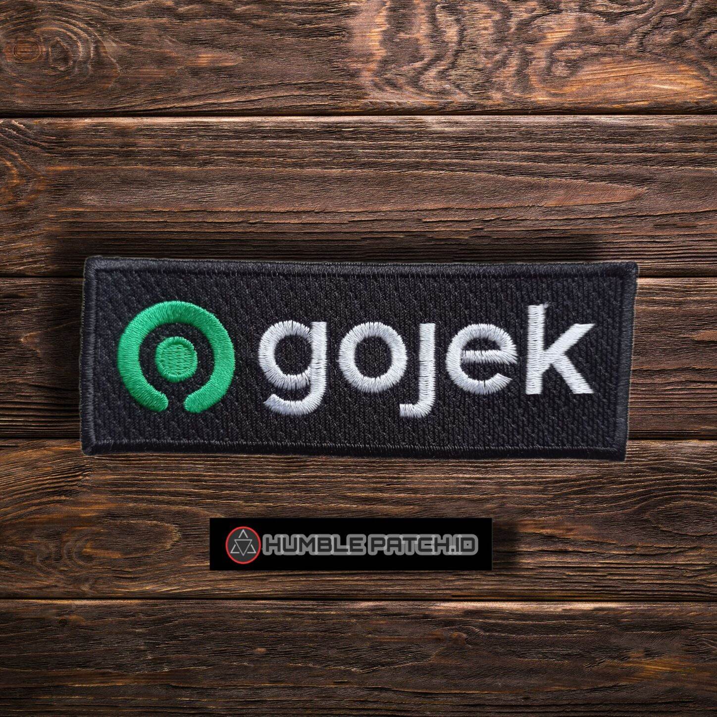 EMBLEM BORDIR PATCH GOJEK LOGO OJOL OJEK ONLINE BENTUK PERSEGI PANJANG ...
