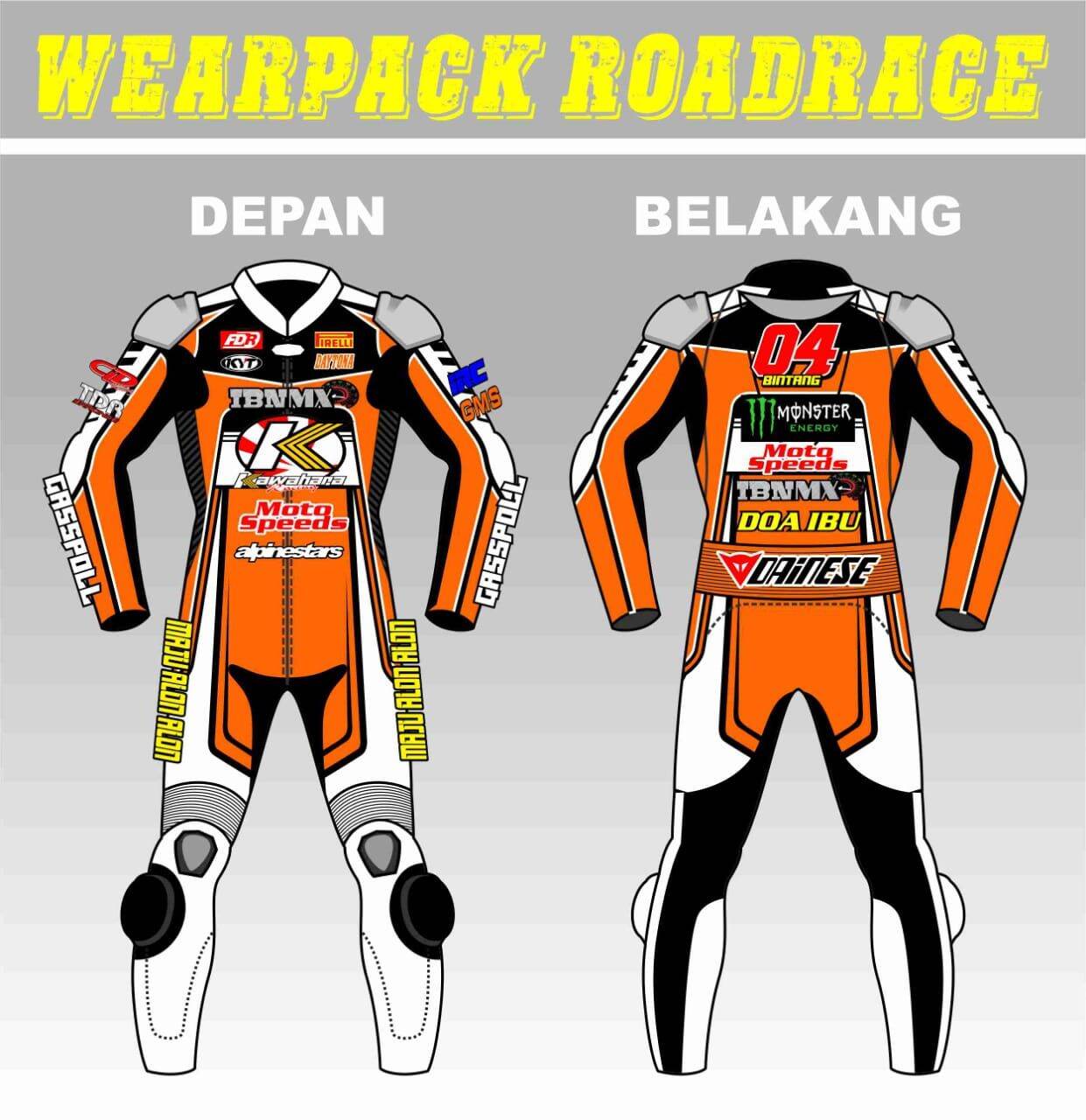 FULL SET FREE DESIGN WEARPACK BALAP ROADRACE DESIGN SUKA SUKA. BAHAN ...