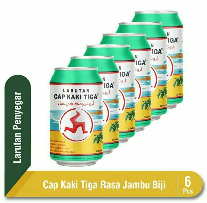 Larutan Cap Kaki Tiga ( Rasa Jambu ), 1 pack isi 6 kaleng | Lazada Indonesia