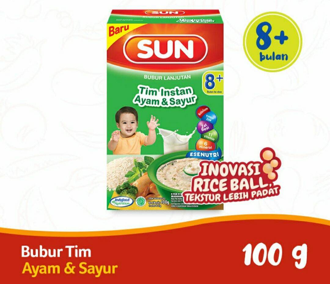 SUN Bubur Tim Instan 8+ Ayam dan Sayur 100gr | Lazada Indonesia