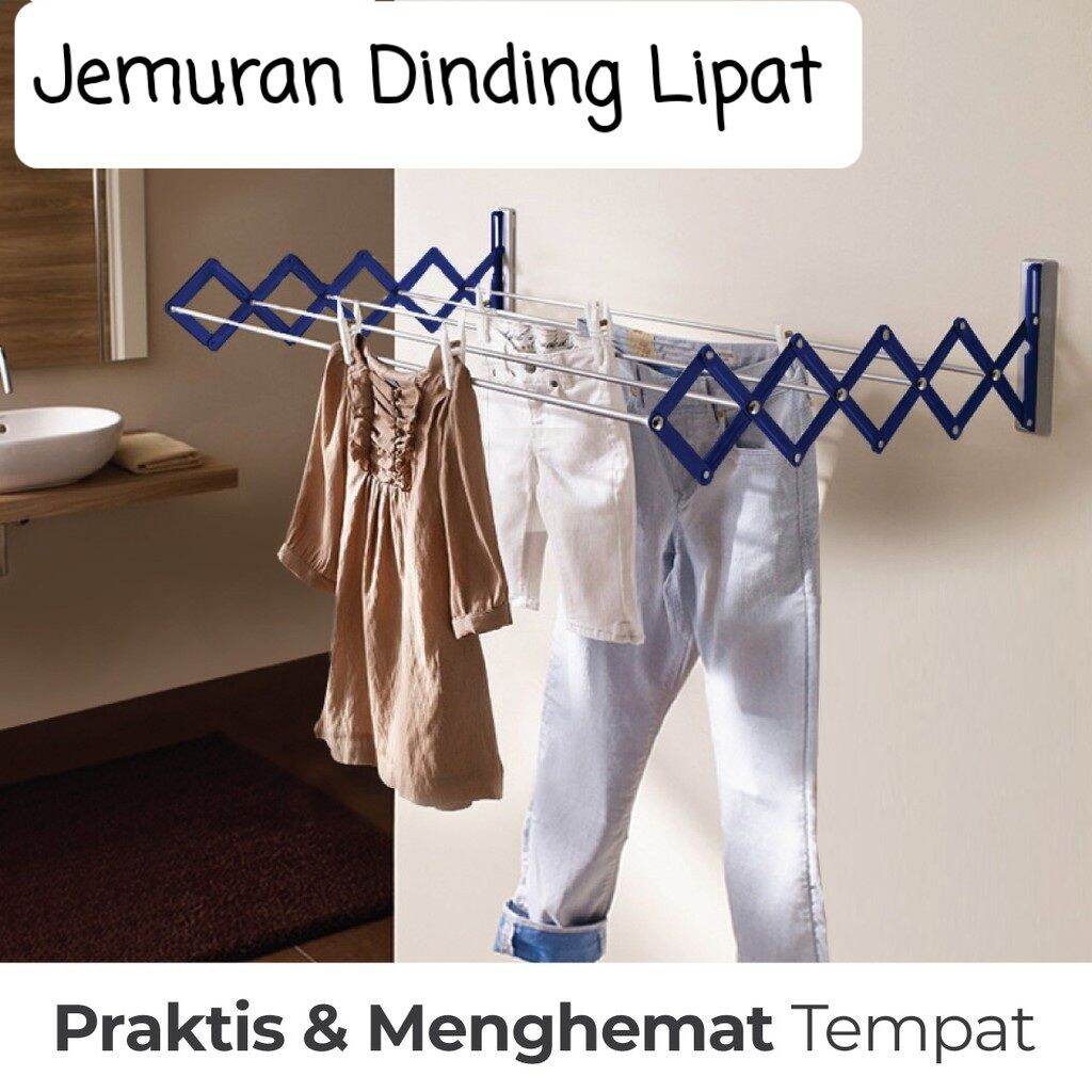 Aluminium Hanger Gantungan Rak Baju Handuk Selimut Pakaian Portable ...