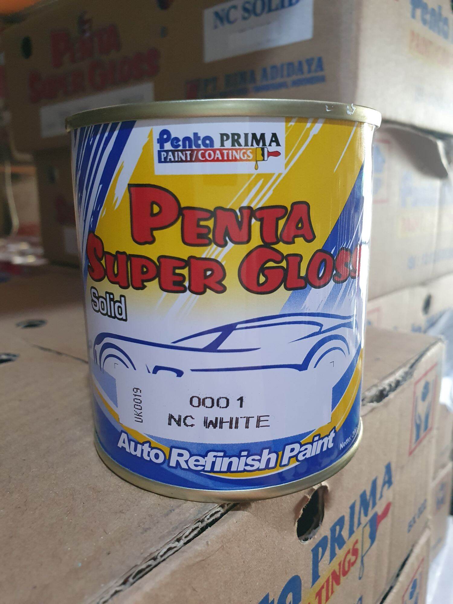 CAT PENTA SUPER GLOSS SOLID NC WHITE / PUTIH 0001 PUTIH / ISI 200 GRAM / CAT MOBIL / MOTOR ...