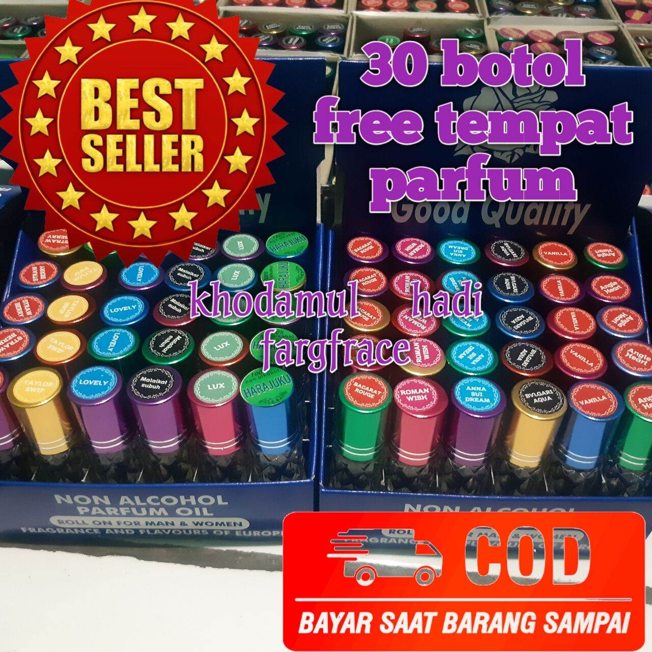 PARFUM 7ml roll on non alkohol 100% 1 box 30 botol bisa pilih sesuai ...