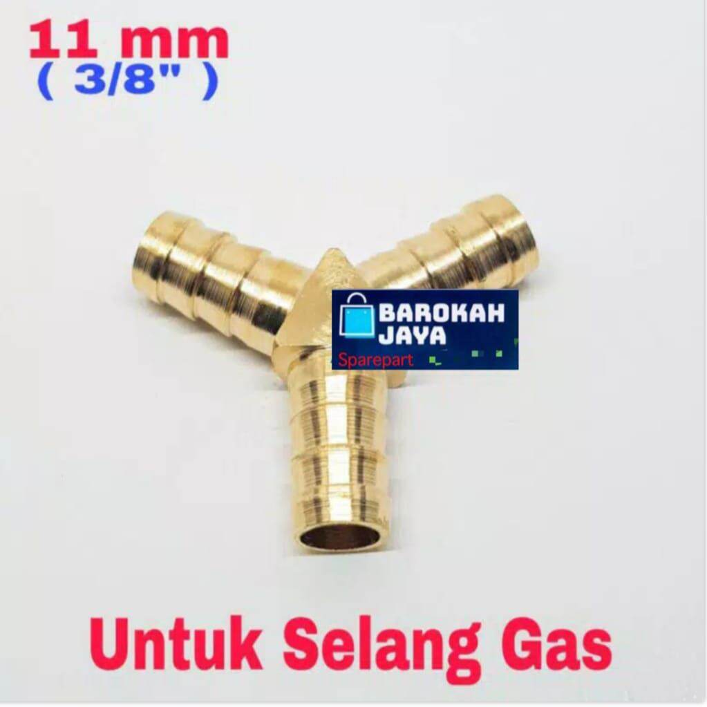 11 mm Nepel Cabang 3-Y-T Selang Regulator 3/8 inch Kuningan | Lazada ...