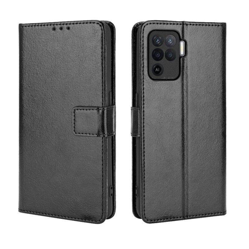 flip cover Oppo Reno 5F case model dompet bahan kulit sintetis cover ...