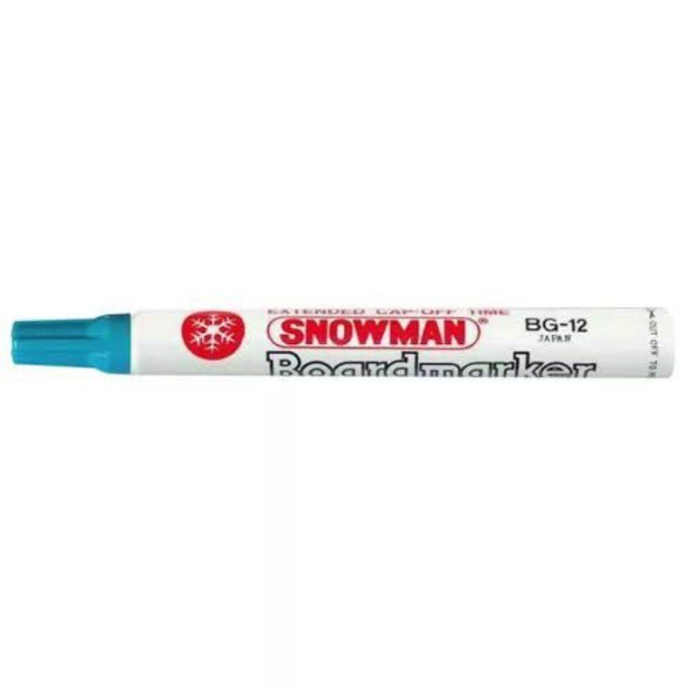 Spidol Snowman Whiteboard Marker BG-12 Warna Biru Muda Satuan | Lazada ...