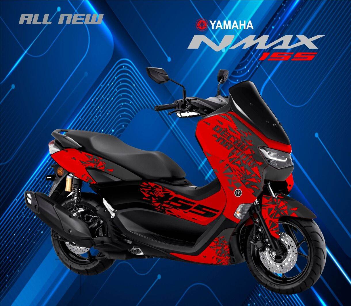 sticker full body Yamaha nmax new decal costom variasi warna merah ...