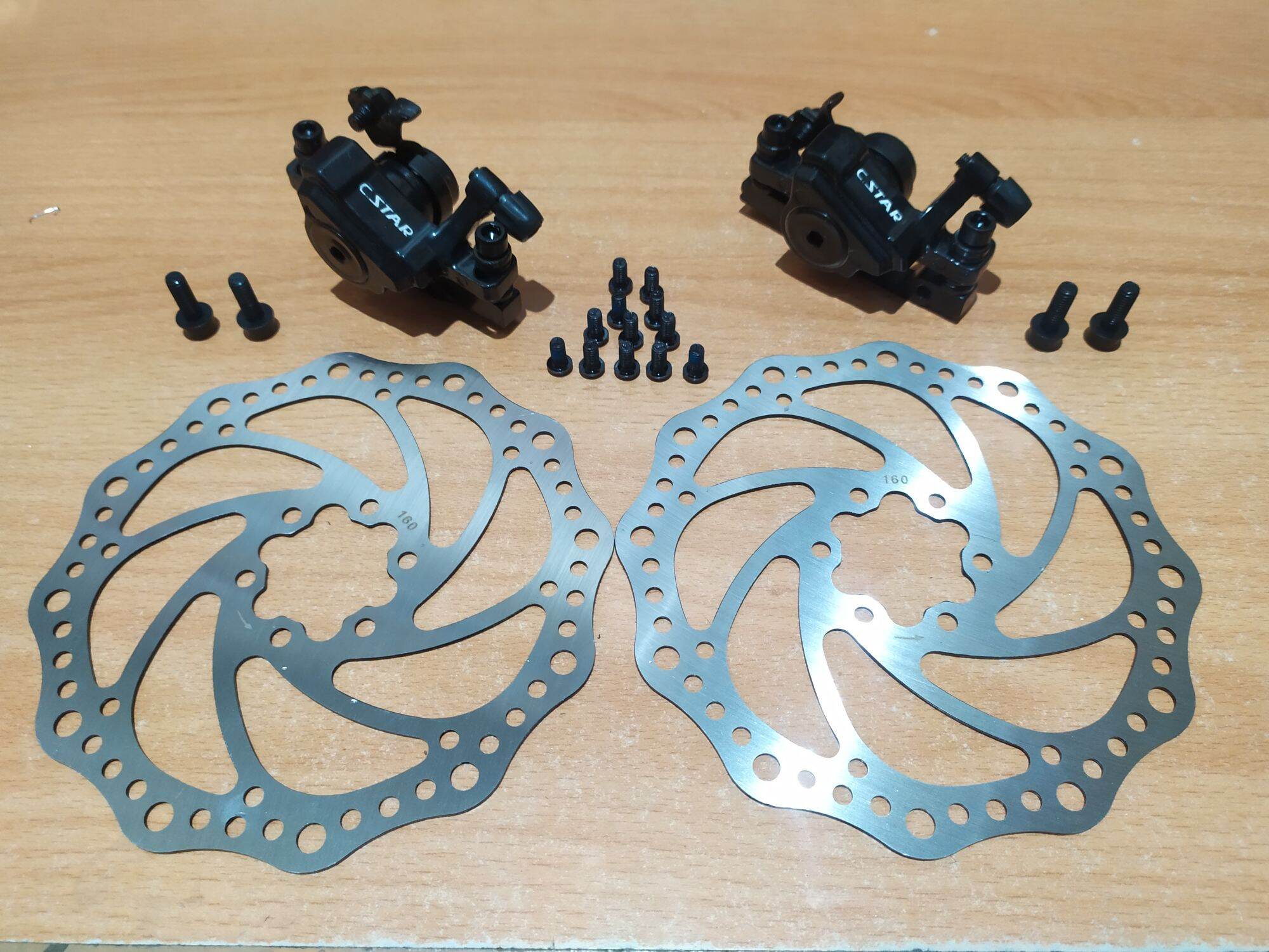 DISK BRAKE SET CAKRAM MEKANIK C-STAR + ROTOR 160 MM BR-350 ,BY UNITED ...