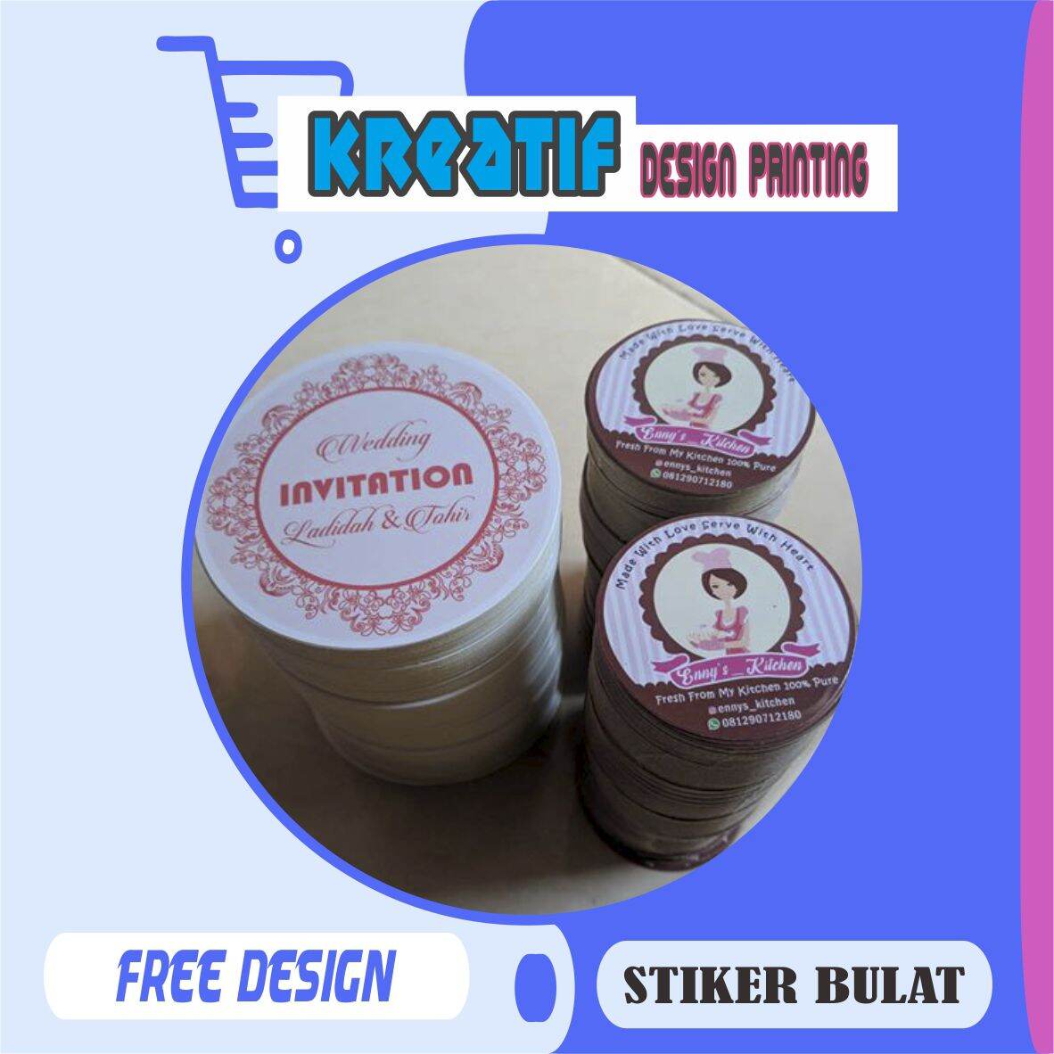 Stiker Kemasan Bulat | Stiker Bulat Jualan | Custom | Gratis Design ...