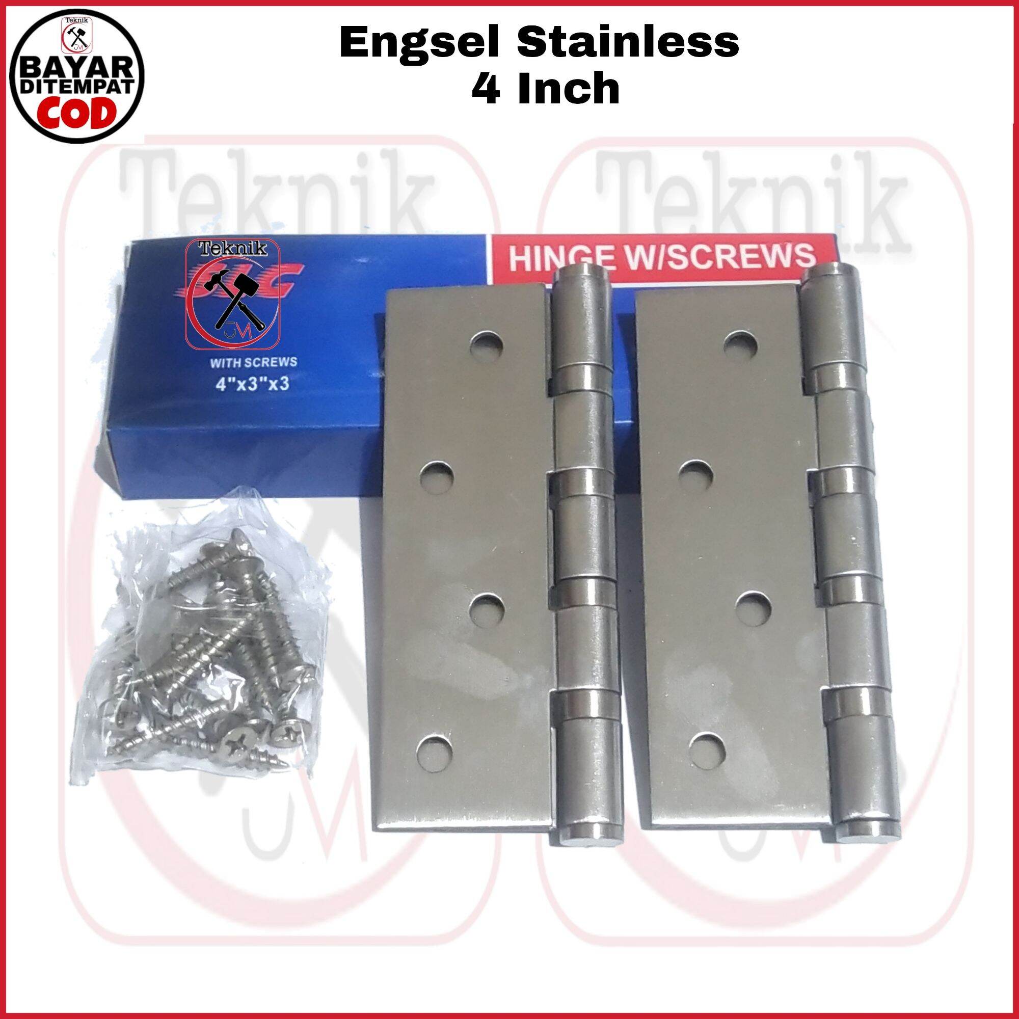 PAKET PROMO [ 6 PASANG ] - ENGSEL PINTU 4 INCH STAINLESS STEEL - ENGSEL ...