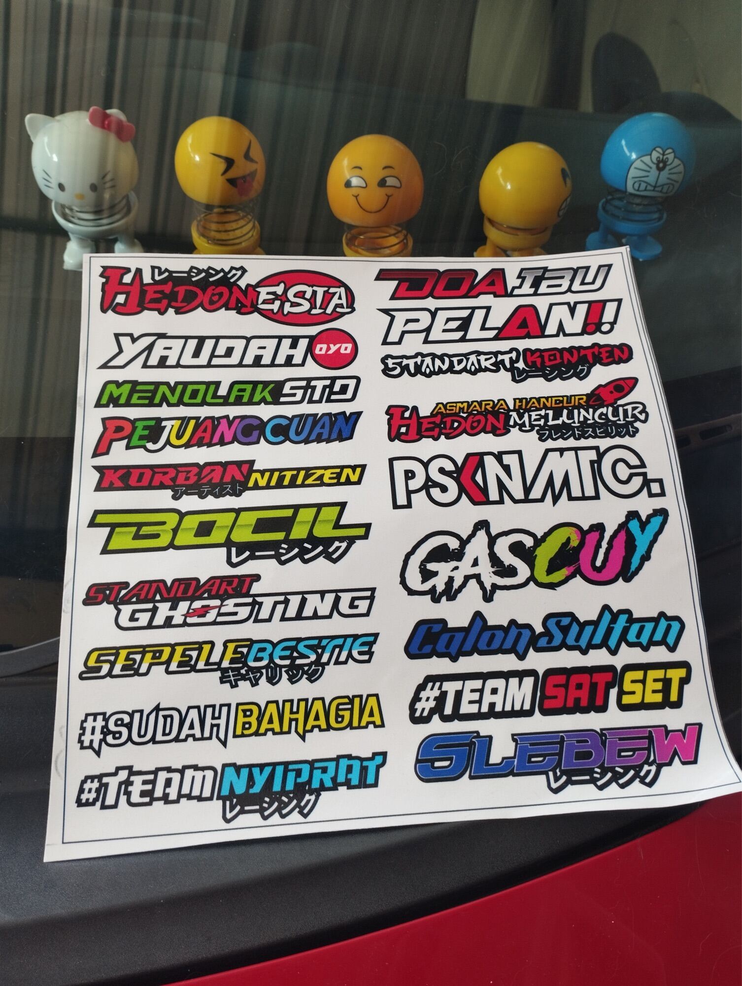 Sticker Pack Kata Kata Racing Stiker Motor Stiker Helm Stiker Vynil ...
