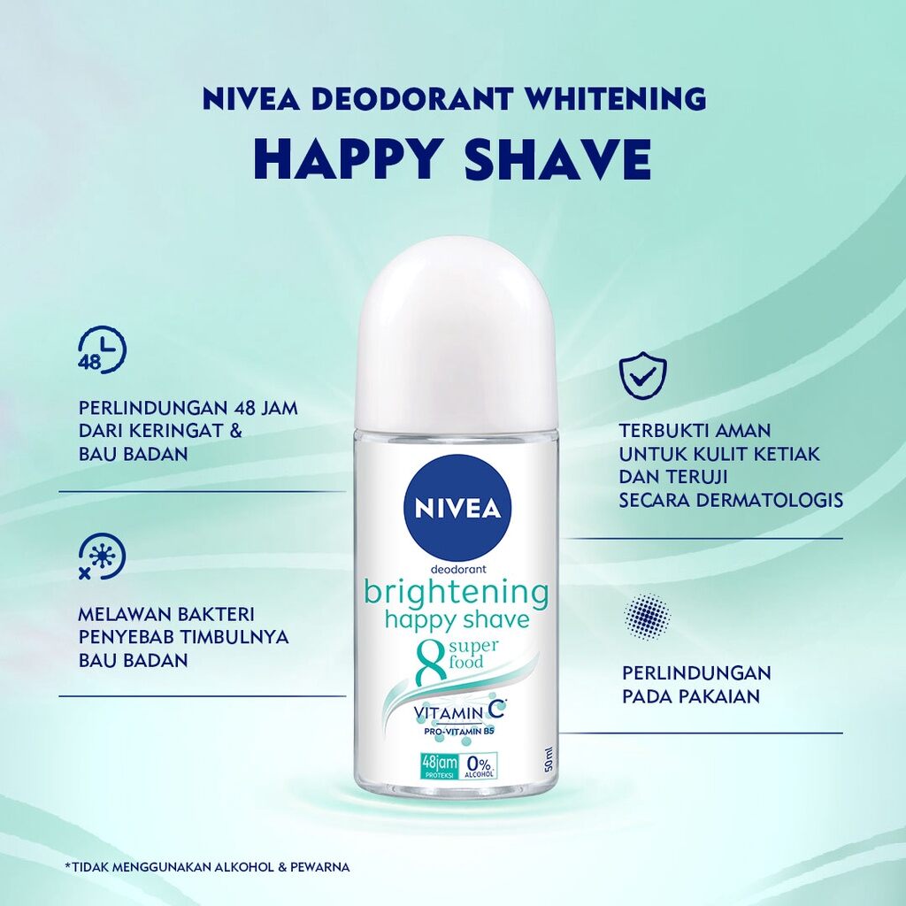Nivea Brightening Happy Shave Deodorant Roll on | Lazada Indonesia