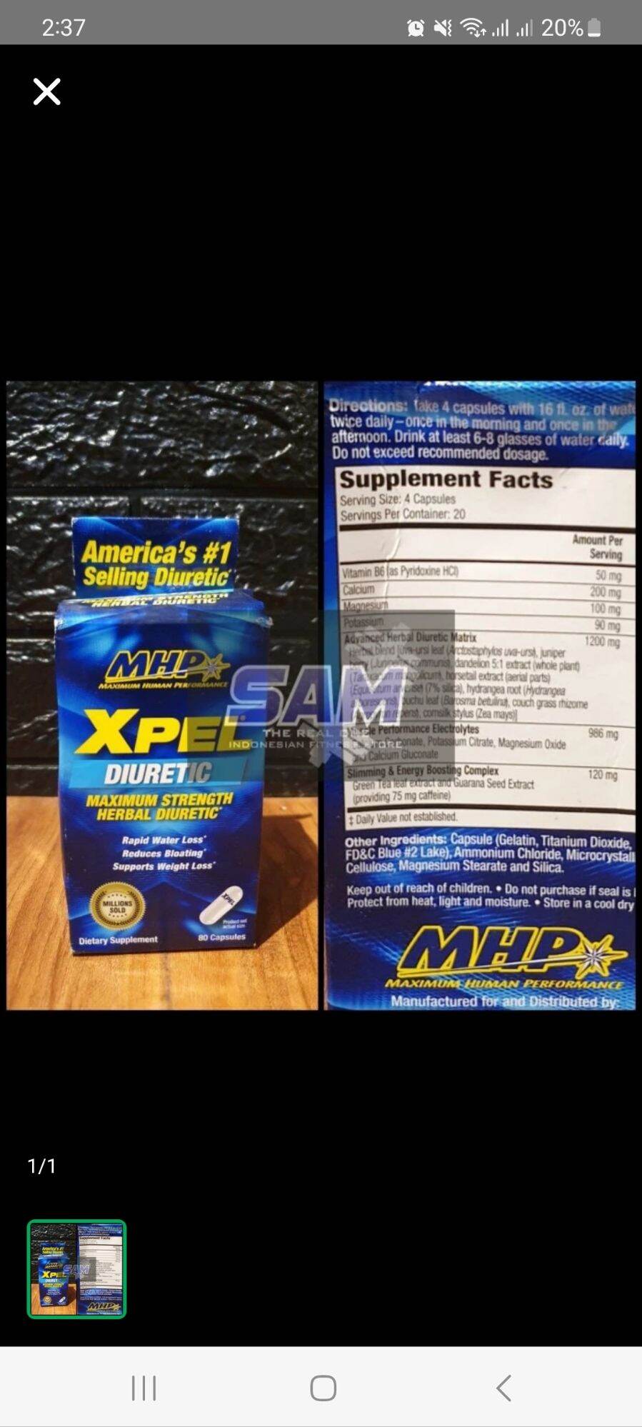 Suplemen Fitness MHP Xpel Diuretic Fat Burner 80 kapsul | Lazada Indonesia