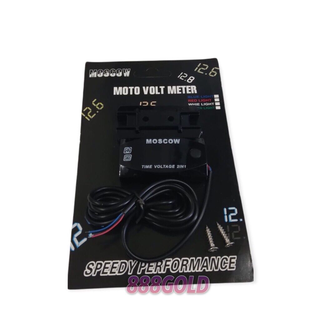 VOLT METER MOTO VOLT AKI MOTOR VOLT METER DIGITAL WARNA BIRU 2IN1 ...