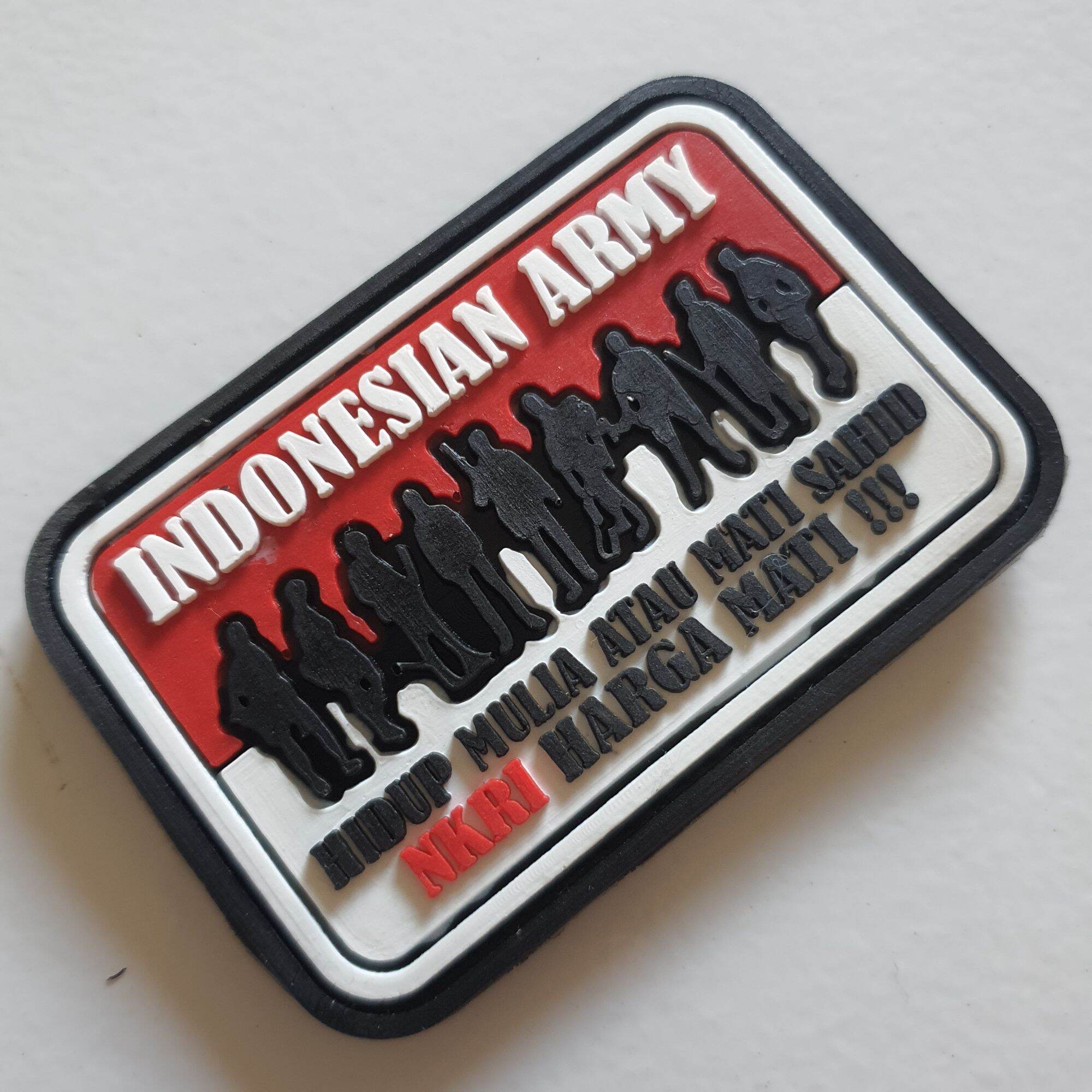 PATCH RUBBER LOGO INDONESIAN ARMY NKRI MERAH PUTIH/TEMPELAN EMBLEM ...
