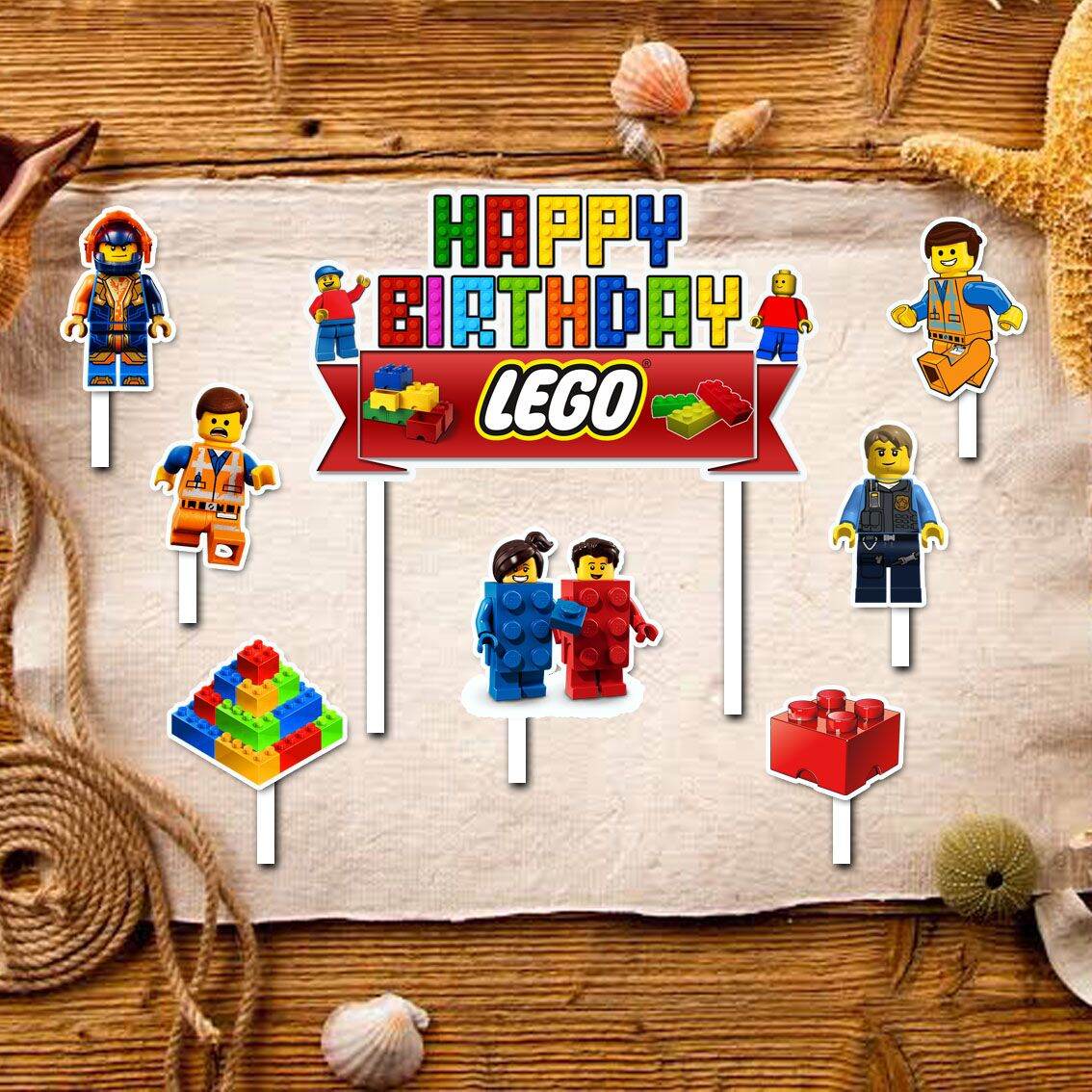 Topper cake Lego happy birthday hiasan kue ulang tahun | Lazada Indonesia