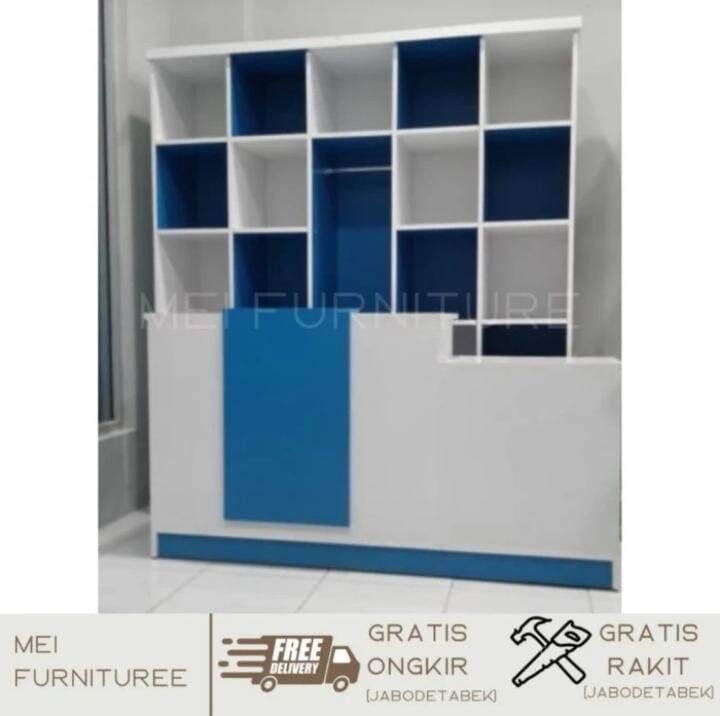 Satu paket Meja laundry dan rak laundry - Meja kasir / Etalase toko ...