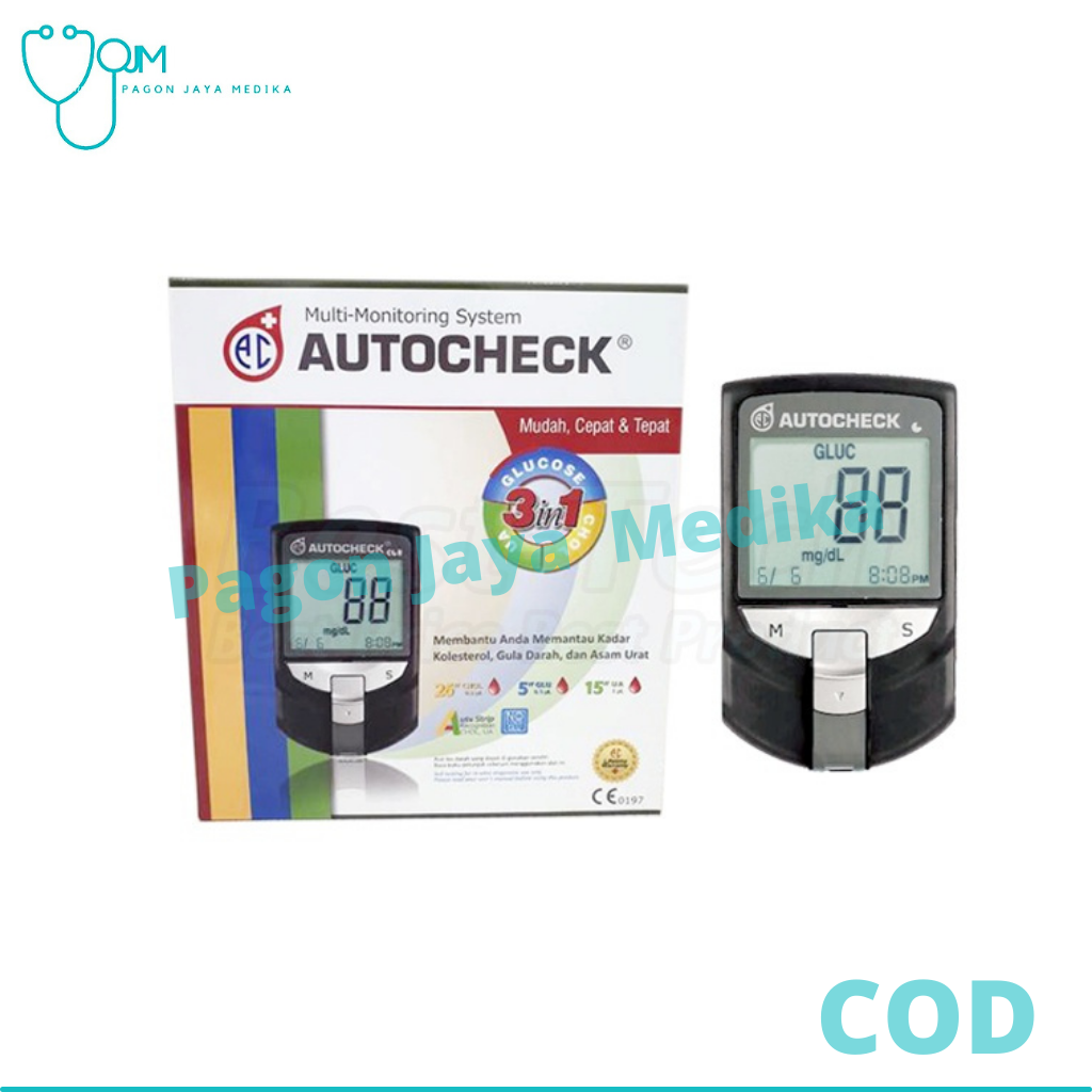Alat monitor Autocheck GCU 3 in 1 Alat test Glucose, Cholesterol and ...