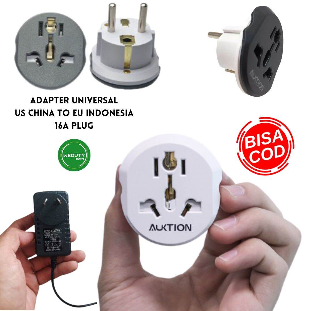 ADAPTER ADAPTOR LOOP UNIVERSAL PLUG 16A COLOKAN LISTRIK US CHINA KE EU INDONESIA | Lazada Indonesia