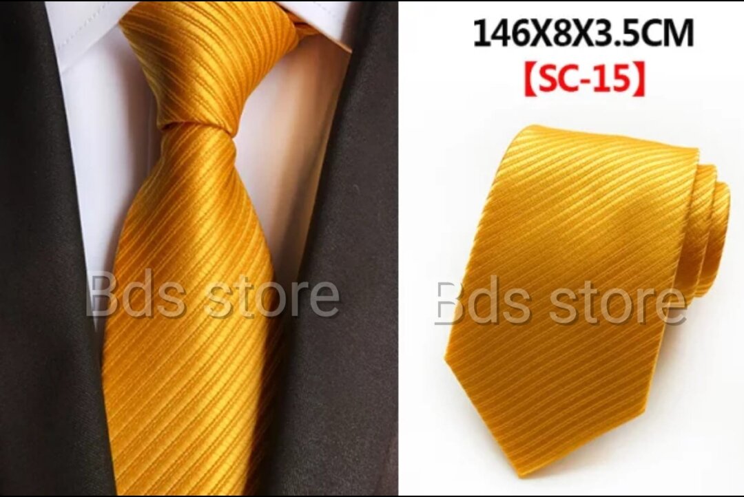 Dasi pria motif salur warna kuning emas 3 inchi | Lazada Indonesia
