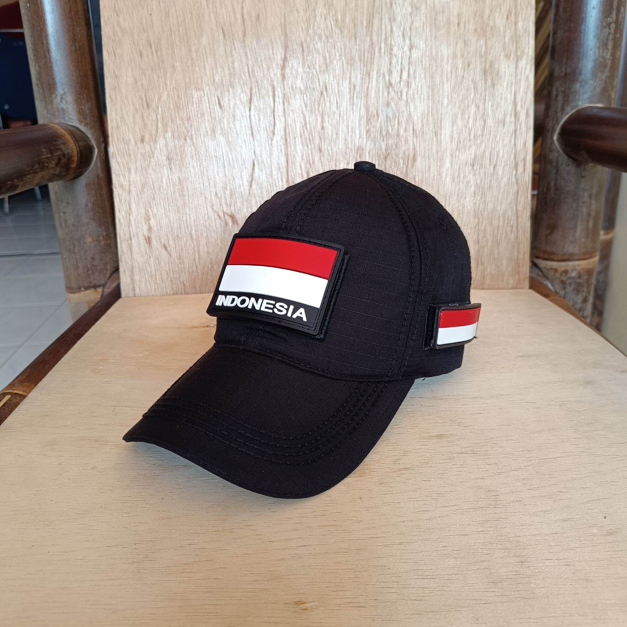 topi tactical bdu hitam bendera merah putih tulisan indonesia baseball ...
