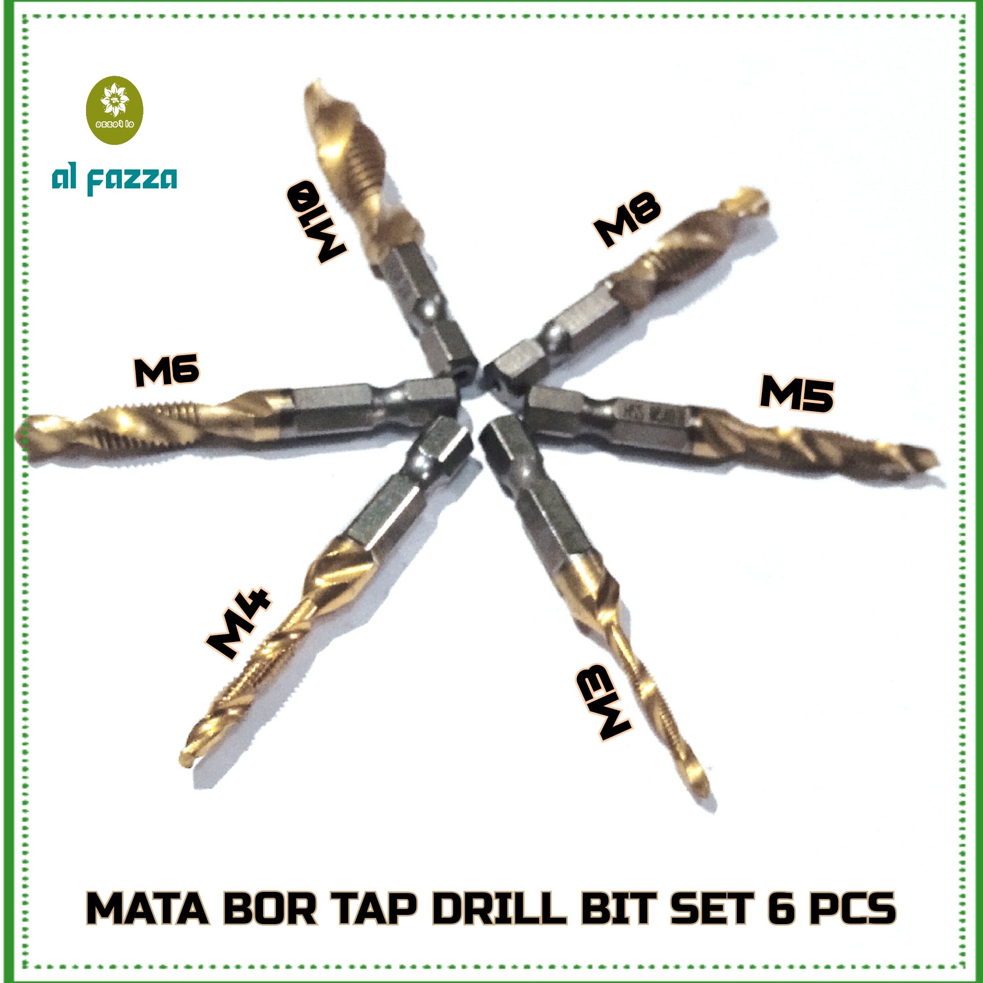 MATA BOR TAP DRILL BIT PEMBUAT ULIR DRAT BAUT SET 6 PCS | Lazada Indonesia