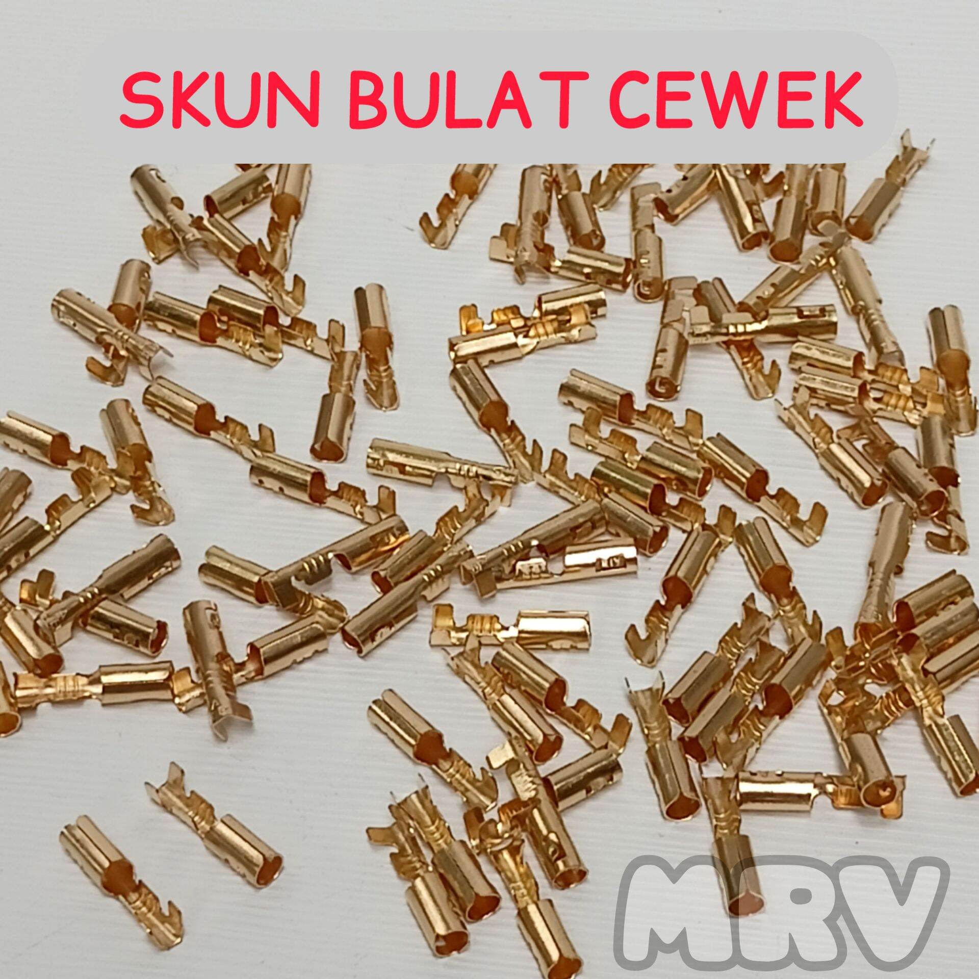 (100 pcs) Skun Bulat Cewek / Skun kabel / Terminal Bulat Cewek | Lazada ...