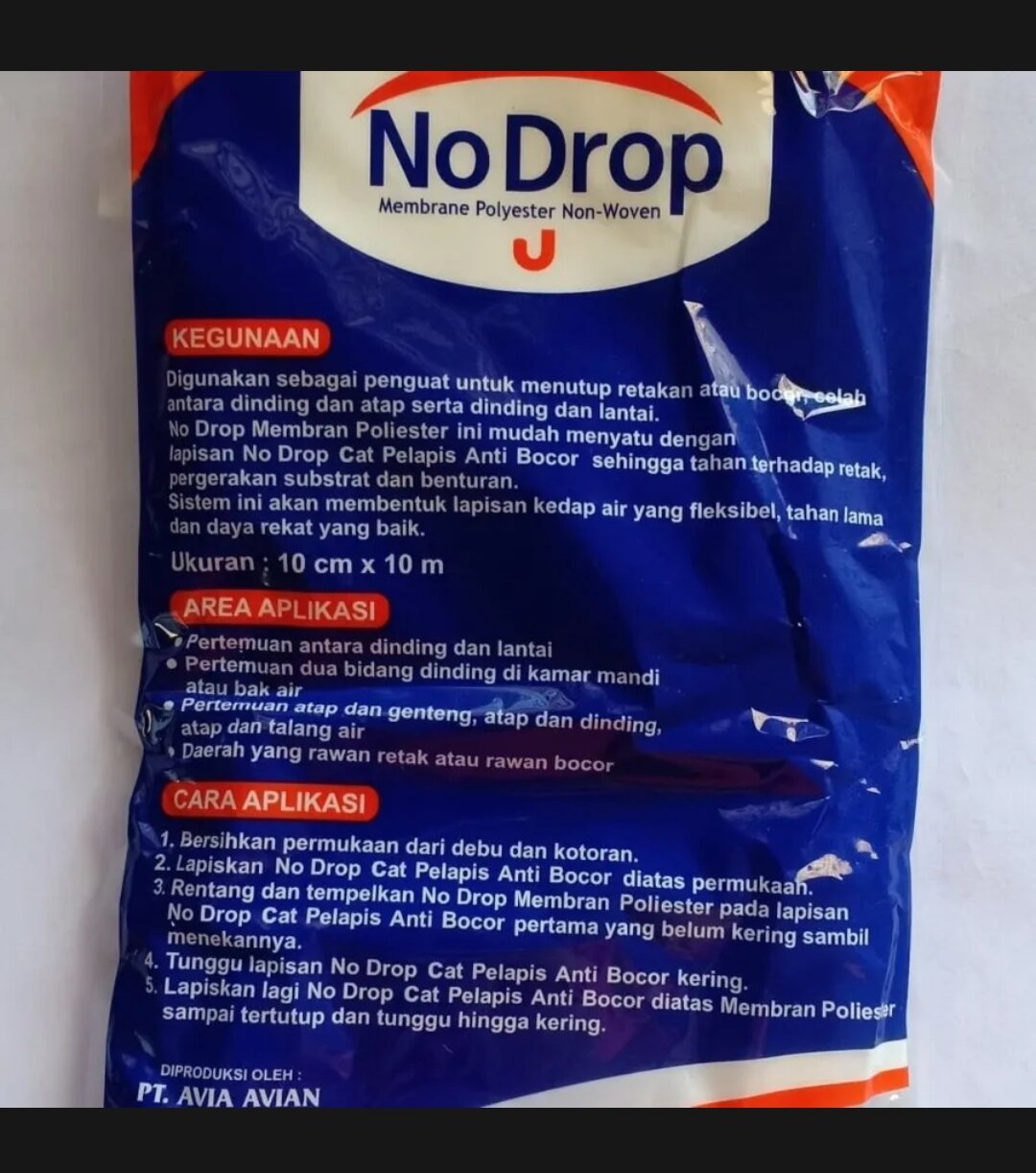 No drop membrane serat tissue tisu lapisan anti bocor aquaproof ...