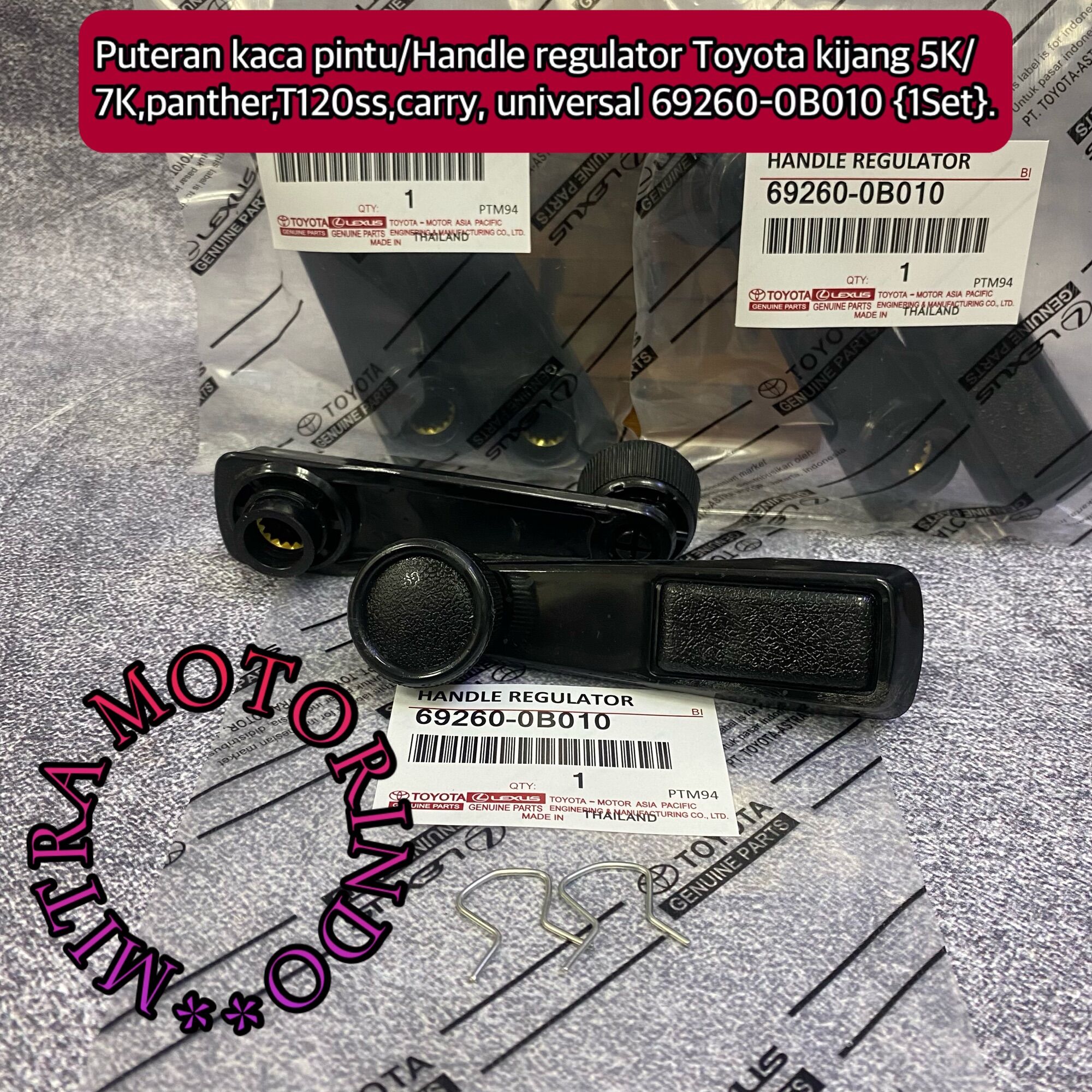 Puteran kaca/Handle Regulator Toyota Kijang 5k/7k,Panther,T120ss,Carry ...