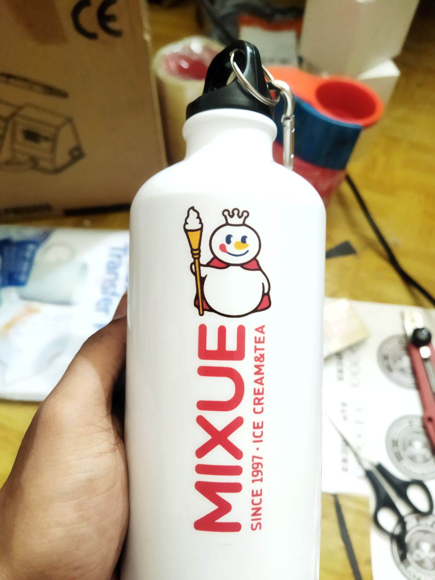 Cetak Botol Sport Custom Desain Edisi Logo Mixue Bahan Stainless Steel ...