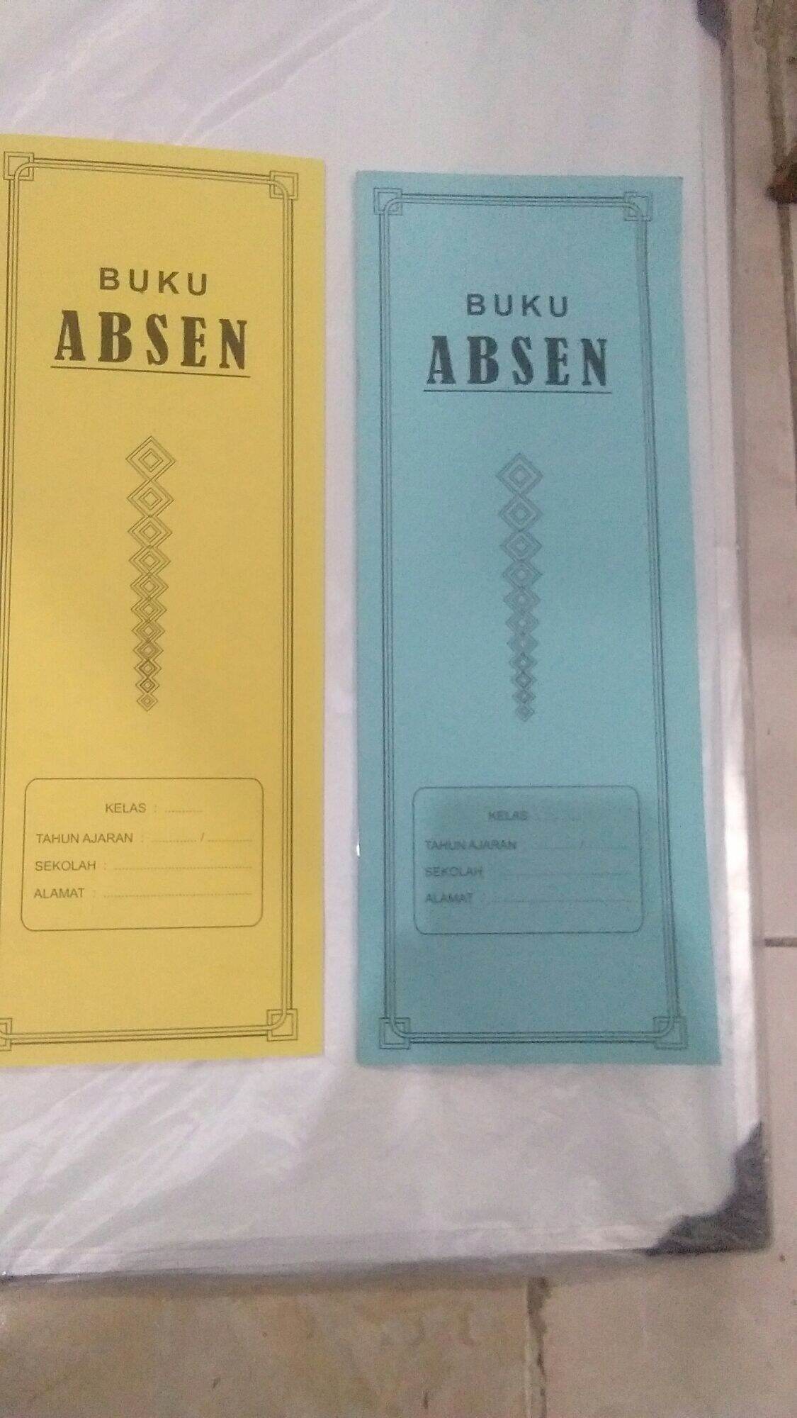 Buku ABSEN Ukuran 33x22cm, 16 lembar, 52 kolom tersedia 2 warna kuning dan hijau | Lazada Indonesia