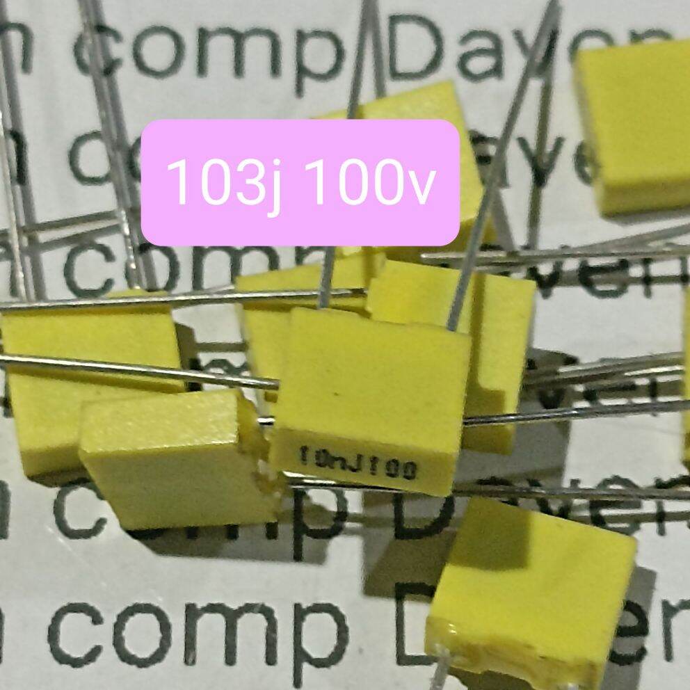 10BUAH KAPASITOR MKM 103J 100V MKM 103 J 100 VOLT 100VOLT 0.1UF ...