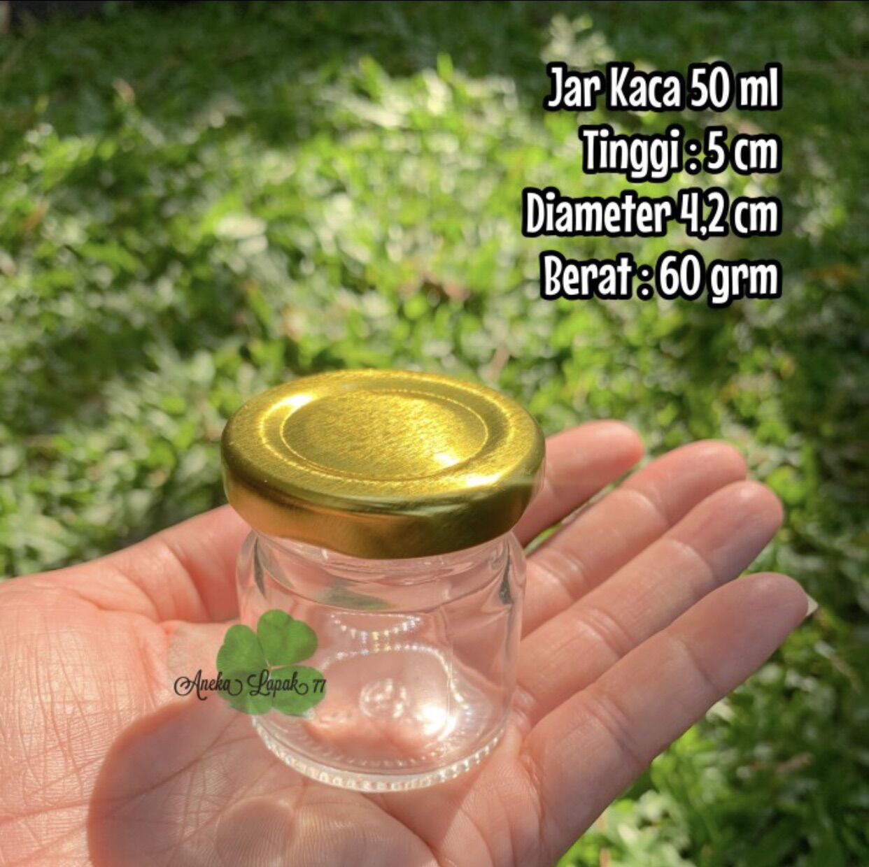 Jar KACA 50 ml Tutup Alumunium Tempat Sample Madu Sirup Puding | Lazada ...