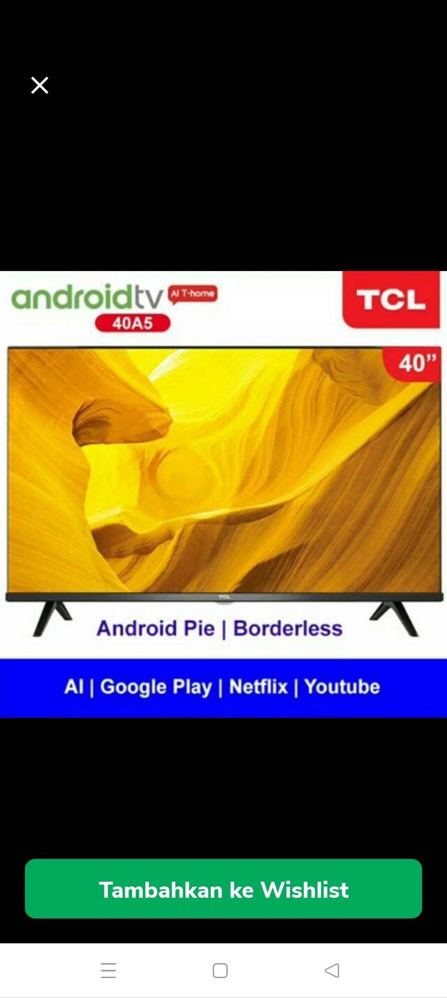 TCL 40a5 android tv | Lazada Indonesia