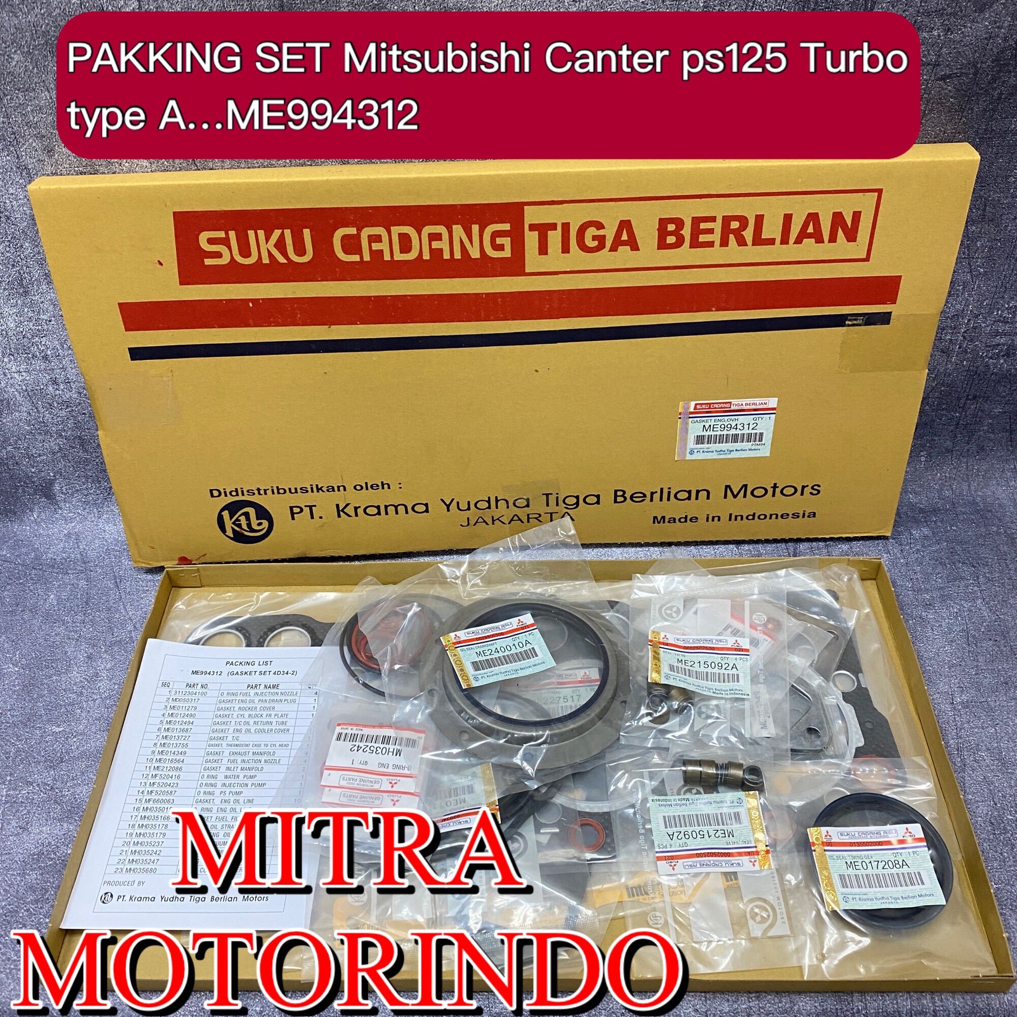Paking set/gasket engine set Mitsubishi canter ps125 Turbo type Asli ...