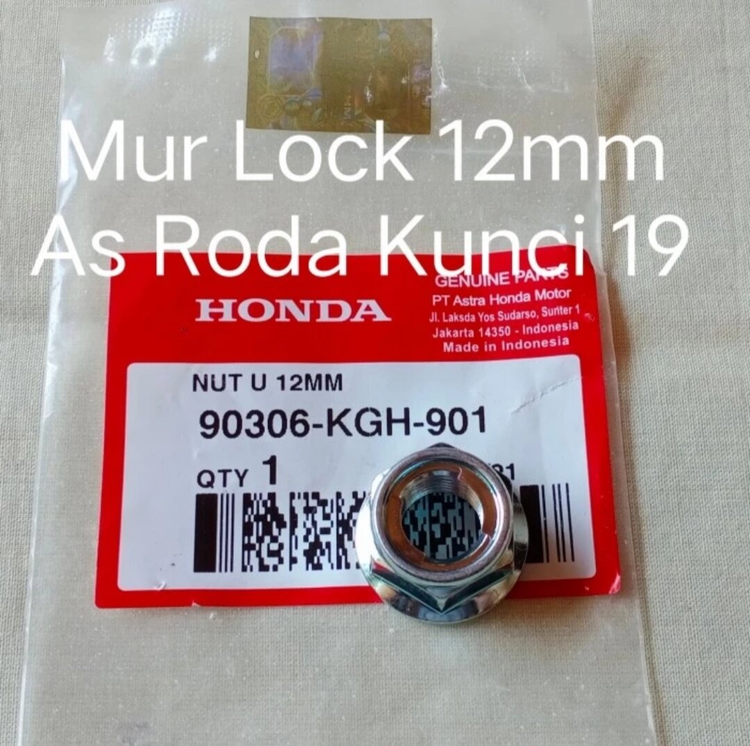 Mur Lock 12mm Kunci 19 As Roda Motor Honda Ori AHM 90306-KGH-901 ...