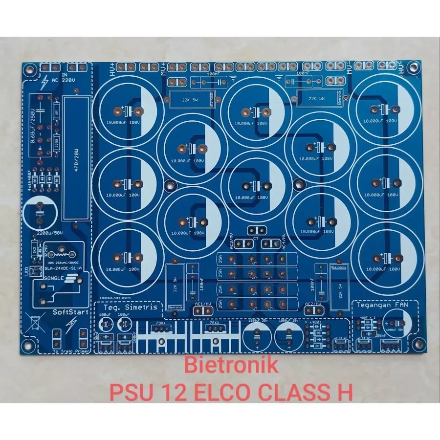 PCB PSU CLASS H ISI 12 ELKO DOUBLE LAYER LENGKAP SOFTSTAR/SIMETRIS/FAN ...