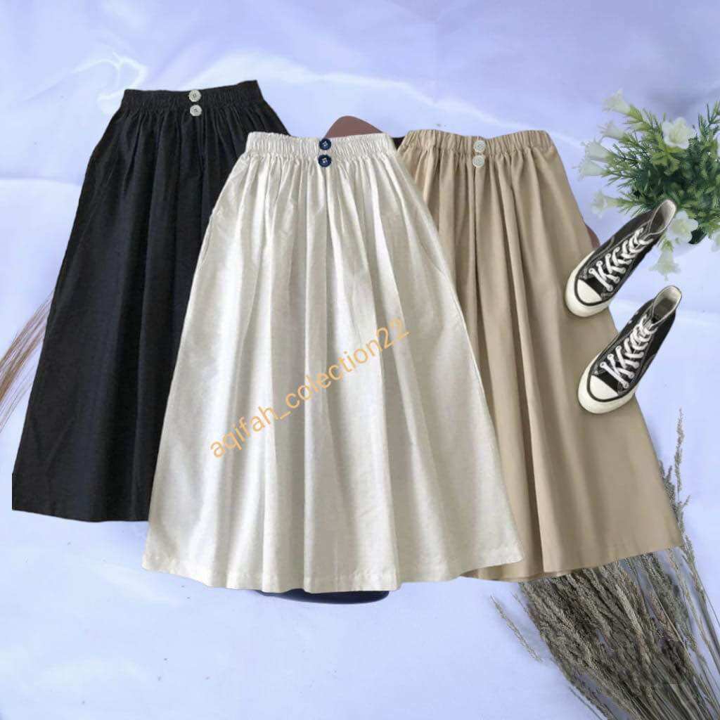 Rok crinkle anak perempuan rok panjang anak 4-15 tahun | Lazada Indonesia