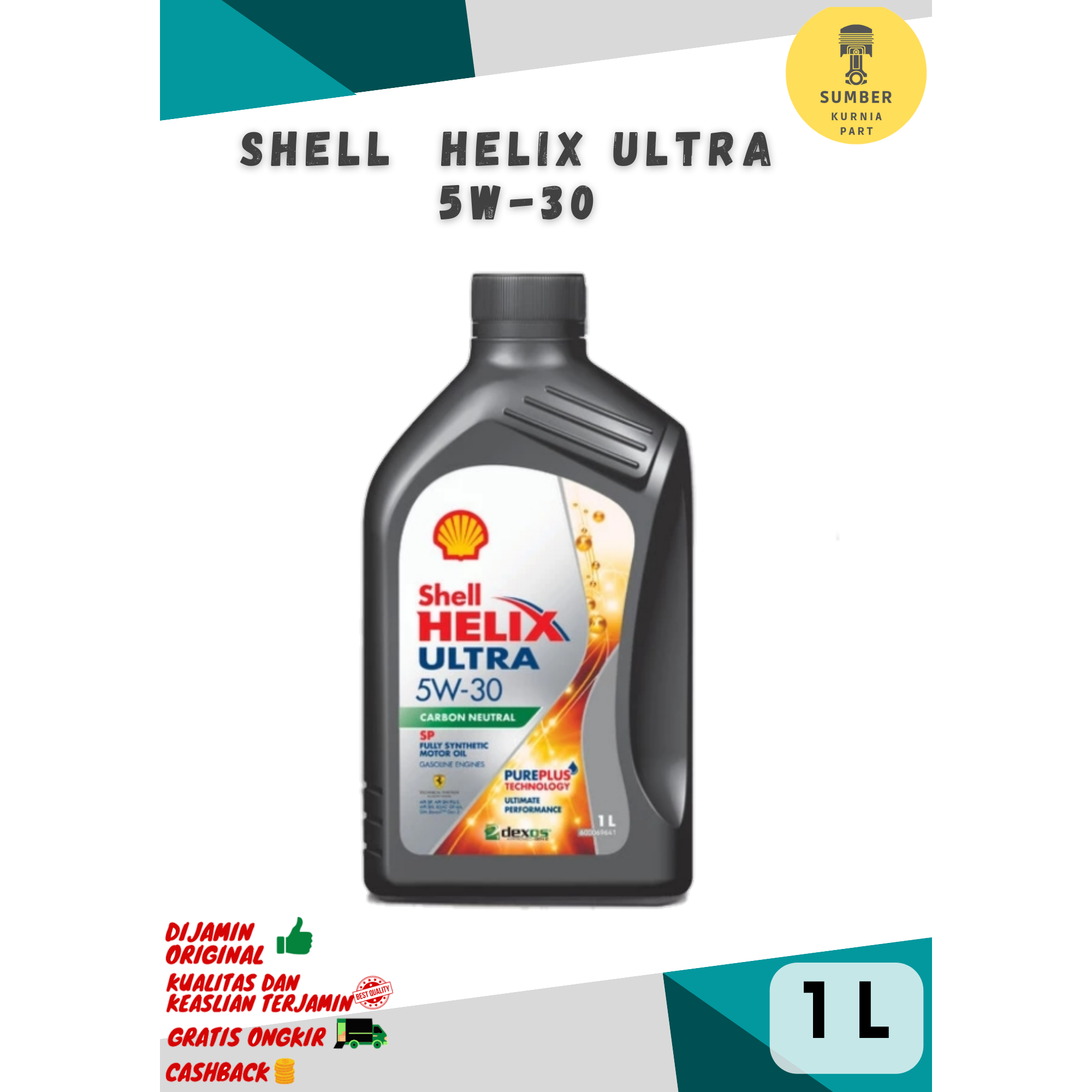 Shell Helix Ultra 5W- 30 1L 1 liter garansi oli original tembus barcode ...