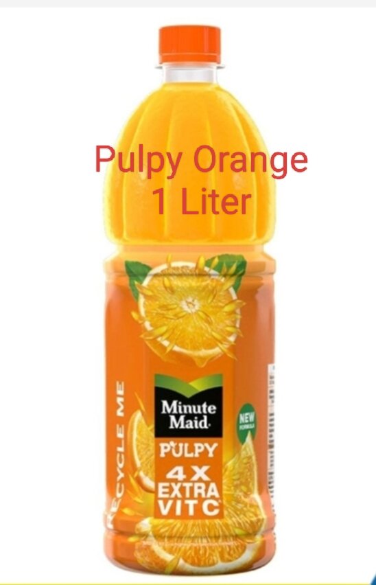 Minute Maid Pulpy Orange Minuman Jus dengan Bulir - Botol 1 Liter ...