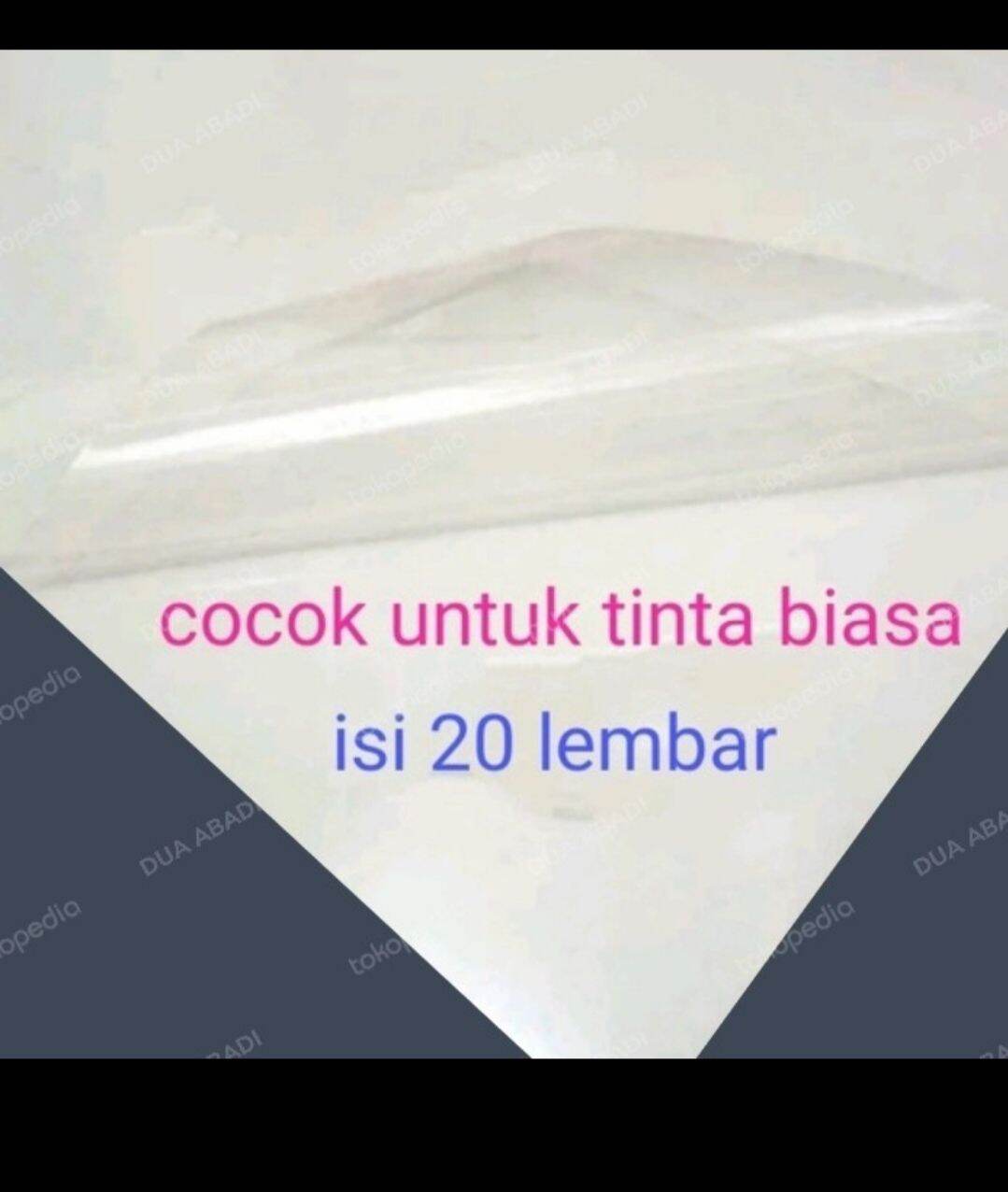 stiker vinyl transparan inkjet isi 20 lembar ukuran A4 /sticker ...