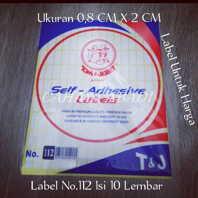 1 Pak Label Tempel No 103 & 112 Isi 10 Lembar *Buat Nama Sampul Buku ...