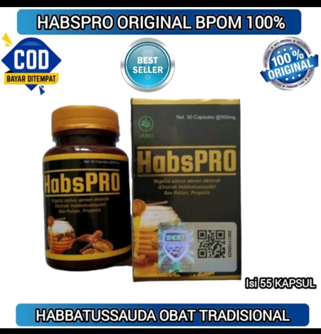 Habspro Original 100% Kemasan Terbaru Isi 55 Kapsul - Original | Lazada ...