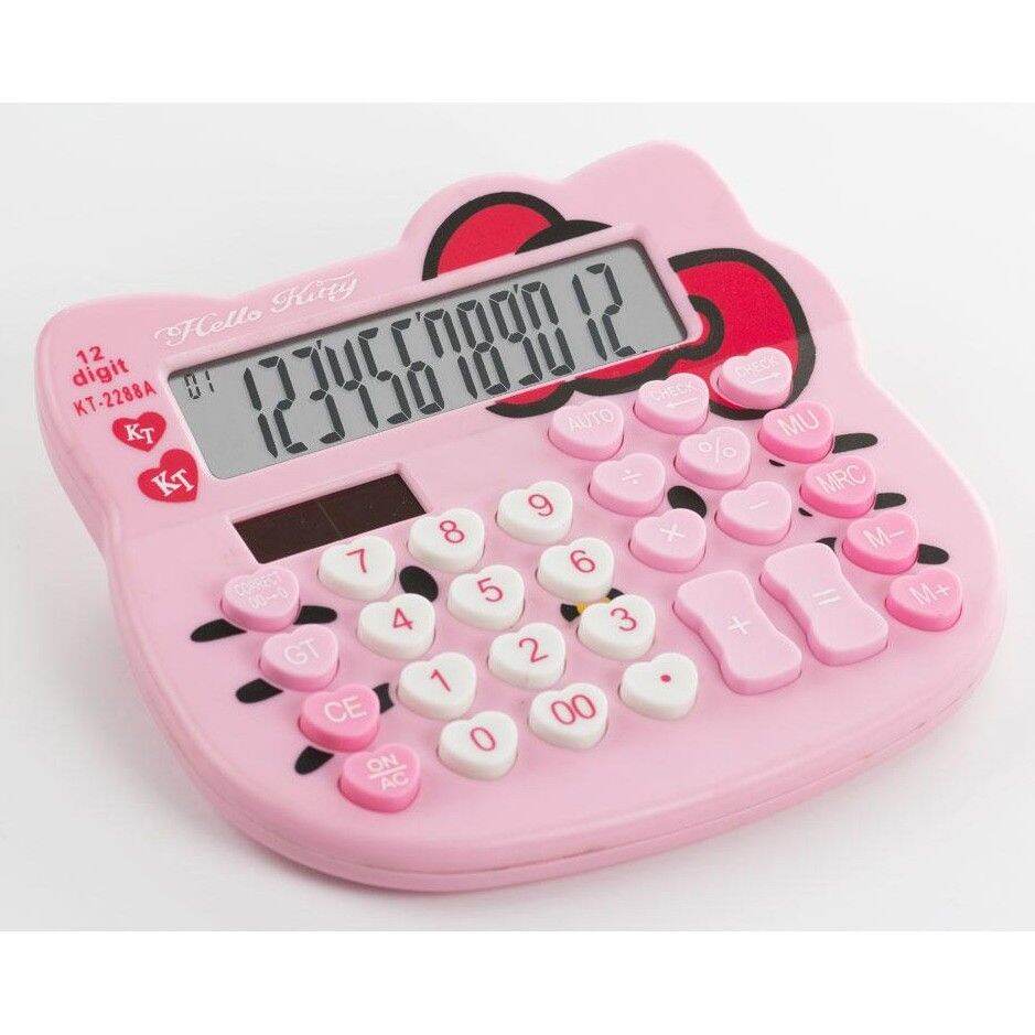 Kalkulator HELLO KITTY pink 12digit calculator hellokitty KT-2288A ...