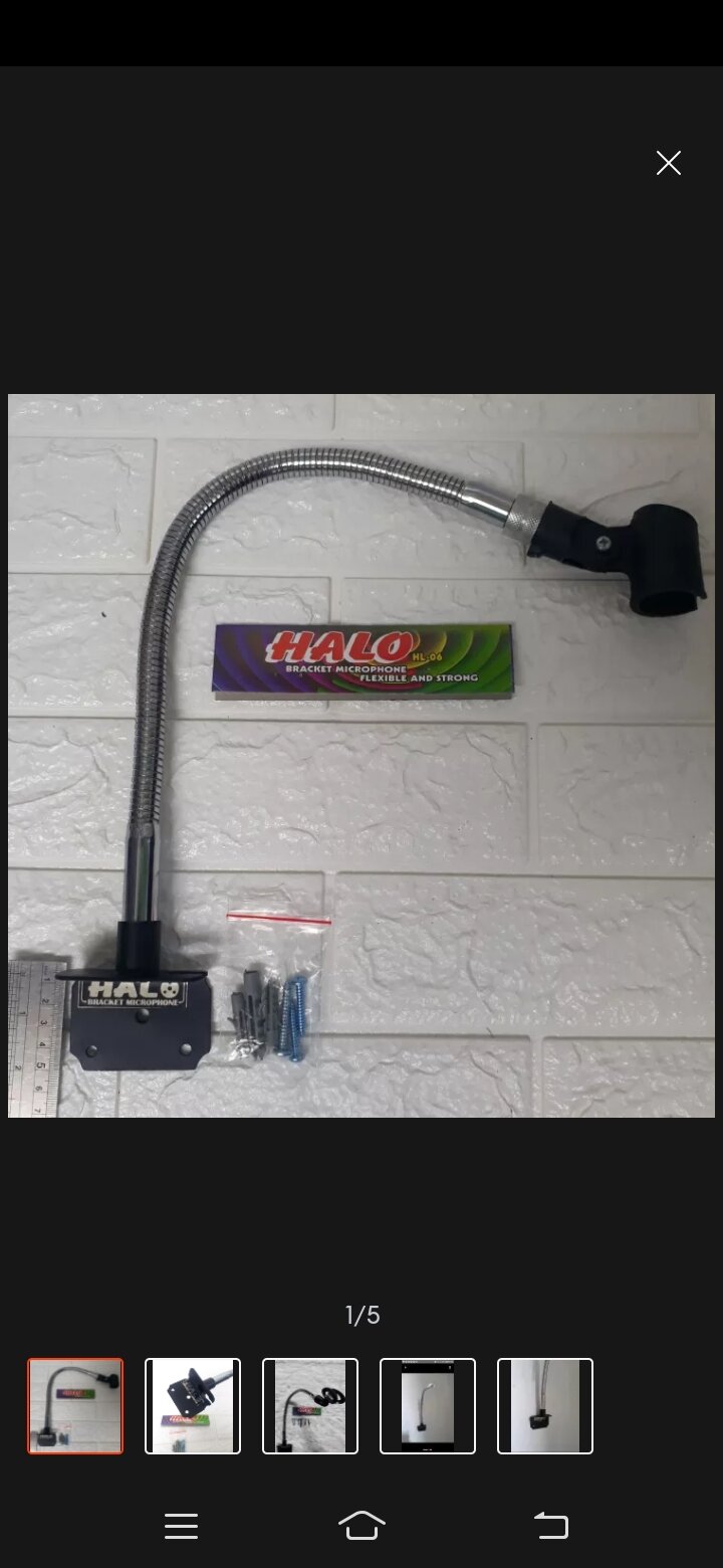 STAND MIC TEMPEL DINDING PANJANG 40 CM MODEL SPIRAL BISA DI ATUR /STAND ...