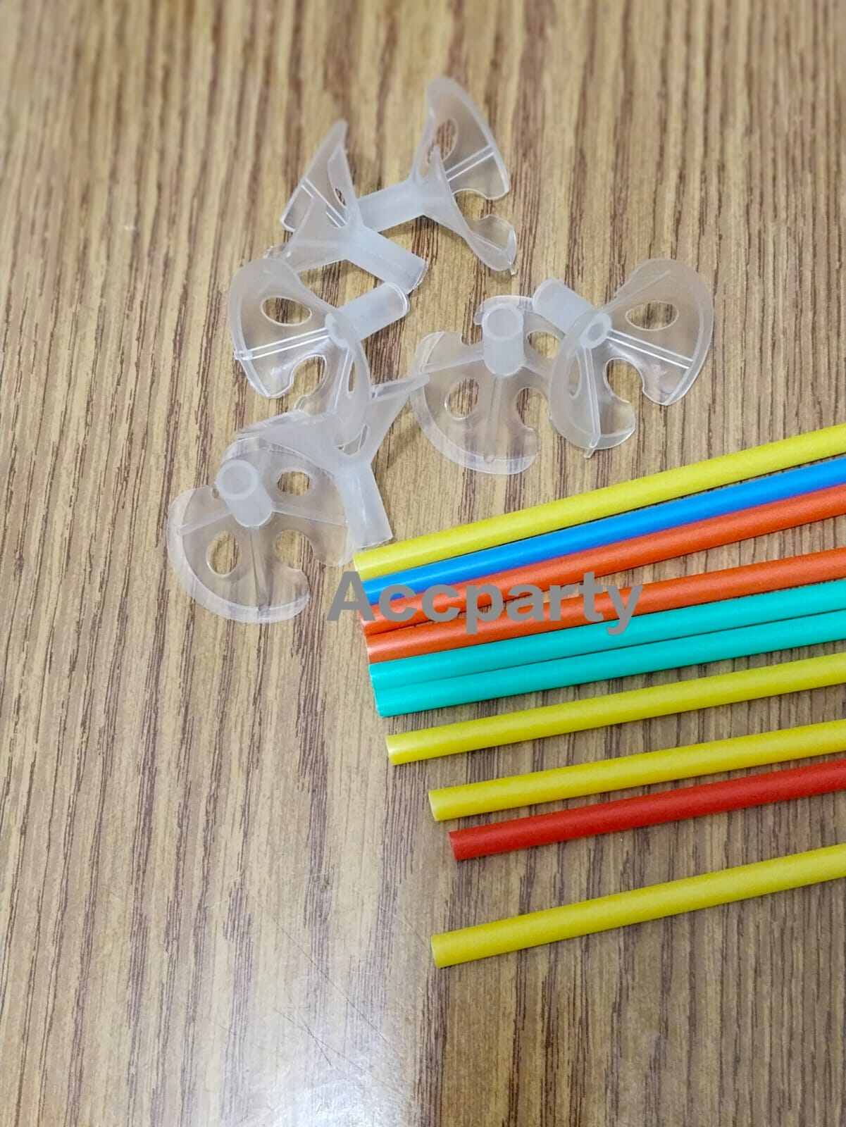 Stick balon + Cup Warna Mix / Tangkai Balon / Gagang Balon (50set ...